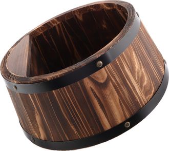 BESPORTBLE TOVINANNA Rustikales Weinfass Wandregal aus Holz Vintage Whisky Pr&auml;sentationsregal Zur Wandmontage H&auml;ngendes Spirituosenflaschenregal f&uuml;r Bar und Wohn