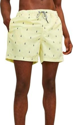 Jack & Jones Jpstfiji Jjswim Small Stripes LY Short de Bain, Jaune Vif, XL Homme