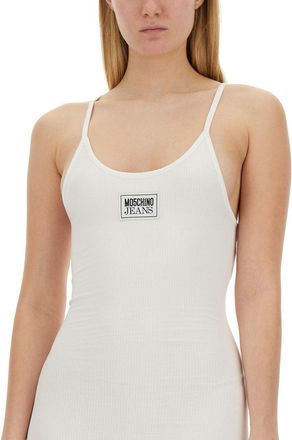 Moschino Ribbed Viscose Dress - White