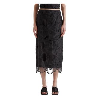 Meimeij Femme, Jupes, Noir, Taille: 40 FR Longuette spacco sul dietro