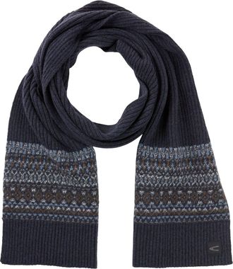 Camel Active Herren Strickschal aus reiner Wolle Navyblau, menswear-OS