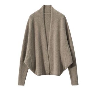 Generic Cardigan classique en cachemire &agrave; manches longues pour femme - Couleur unie - Haut doux et ample, Camel, taille unique