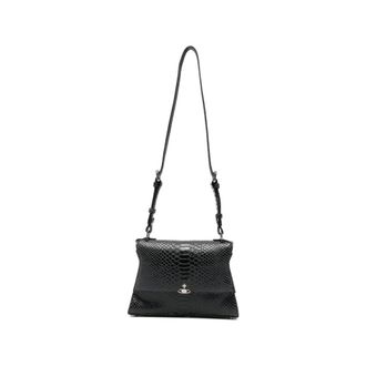 Vivienne Westwood Femme, Sacs, Gris, Taille: ONE Size Orb Plaque Foldover Shoulder Bag