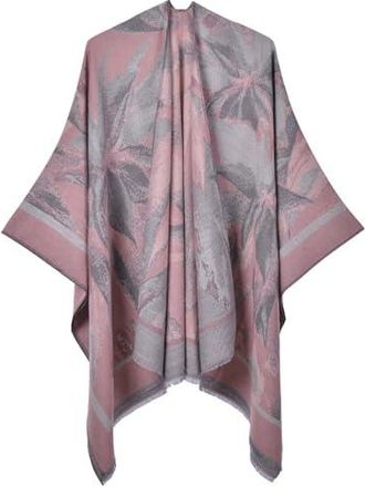 Generic Poncho Femme Hiver Chaud Chale Femme Hiver Chaud Cape Femme Effet enveloppant &Eacute;charpe Imprim&eacute;e Mode Doubl&eacute;e &Eacute;paisse Soft Pour Automne
