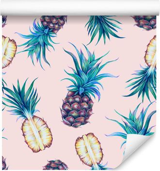 OEM Carta Da Parati Con Ananas Tropicale Per Soggiorno E Camera Da Letto, 50x1000 Cm