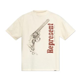 Represent Represent, Homme, Tops, Beige, Taille: S T-Shirt Loaded With Love
