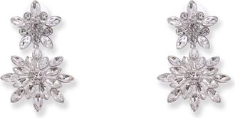 Self Portrait Femme, Accessoires, Gris, Taille: ONE Size Double Flower Earrings