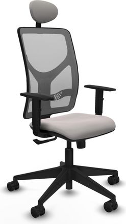 Piqueras y Crespo B&uuml;rostuhl, Kopfst&uuml;tze mit 1D-Armlehnen, h&ouml;henverstellbare Lendenwirbelst&uuml;tze und festes Kopfteil, ausgestattet mit 3 Positionen und Schneideschaum, Gr