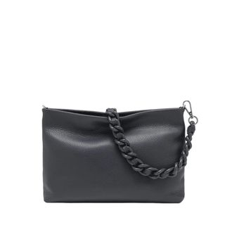 Gianni Chiarini Clutches - Hammered Leather Clutch With Chain Strap - Gr. unisize - in Grau - f&uuml;r Damen