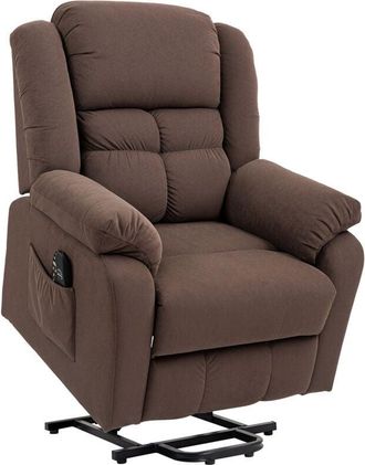 HOMCOM Homcom - Fernsehsessel mit Aufstehhilfe, Elektrischer Relaxsessel mit Liege-, Massage-, Heizfunktion, USB-Anschluss, Gepolstert TV-Sessel mit