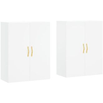 vidaXL Wandschr&auml;nke 2 Stk. Wei&szlig; 69,5x34x90 cm Vidaxl