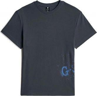 G-Star Homme, Tops, Bleu, Taille: S T-shirt en coton Sprayed GR R T