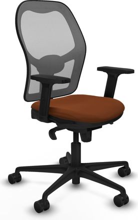 Piqueras y Crespo Jorquera B&uuml;rostuhl mit 2D-Armlehnen, h&ouml;henverstellbare Lendenwirbelst&uuml;tze, mit 5 Positionen und injiziertem Schaumstoff, Grau/Braun