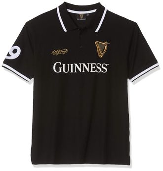 Guinness Herren BLK Guin 59 White STR Collar S/S Polo Poloshirt, Schwarz (Schwarz Schwarz), X (Hersteller Größe:X-Large)