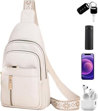 Generic Sac de corps pour homme, pochette de voyage en cuir synthétique | Petit sac à bandoulière décontracté, sac de poitrine pour femme, sac banane pour réu