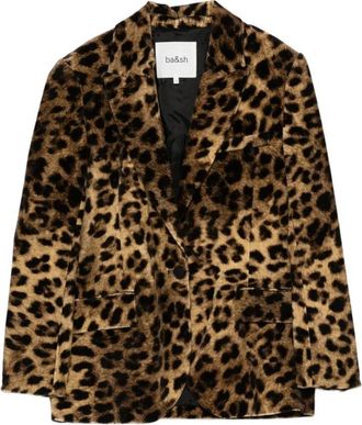 BA&SH Femme, Vestes, Brun, Taille: 36 FR Bear Leopard Single-Breasted Blazer