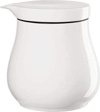 ASA À Table Sauciere mit Deckel Doppelwandig Fine Bone China, Größe: 9,5cm x 15,5cm, 19143013 Weiß