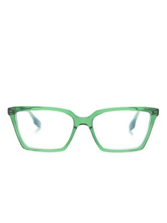 Victoria Beckham lunettes de vue carrées à logo imprimé - Vert