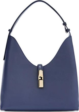 Furla Hobo Bags - Structured Handbag With Gold-Tone Clasp Detail - Gr. unisize - in Grau - für Damen