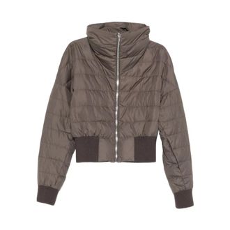 Moncler Femme, Vestes, Gris, Taille: 36 FR Cropped Down Jacket