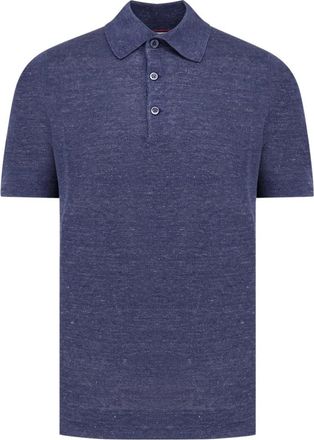 Brunello Cucinelli Homme, Tops, Bleu, Taille: 2XL Polo Classique &agrave; Col C&ocirc;tel&eacute;