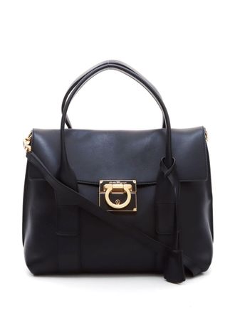 Ferragamo sac à main Gancini - Noir