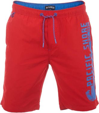 Riverso Badehose Herren Regular Fit RIVJannik Badeshorts Sporthose Schwimmhose Shorts Kurze Hosen Print Elastischer Bund Rot XXL, Größe:XXL, Farbe:Cherry Red 