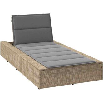 vidaXL Vidaxl - Transat avec coussin flottant beige r&eacute;sine tress&eacute;e