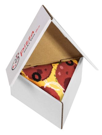 Rainbow Socks Pizza Slice Box Socks - Pepperoni - Damen Herren Pizza Socken 1 Paar - Gr&ouml;&szlig;en 41-46