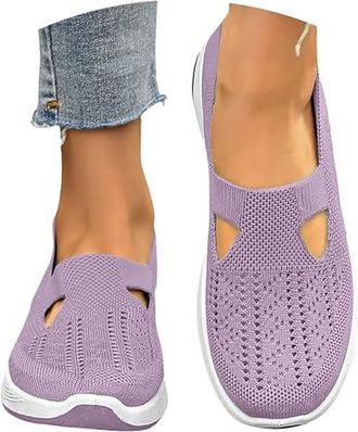 Generic Chaussures de marche confortables pour femme, baskets orthop&eacute;diques tiss&eacute;es l&eacute;g&egrave;res et respirantes avec semelle souple, soutien de la vo&ucirc;te plantaire 