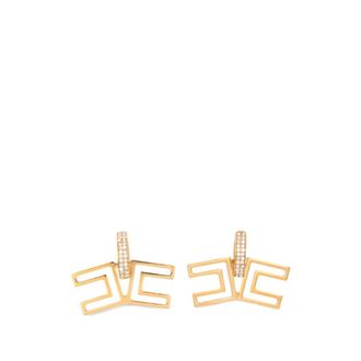 Elisabetta Franchi Femme, Accessoires, Jaune, Taille: ONE Size Boucles doreilles avec strass