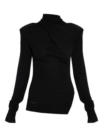 The Attico twist-design turtleneck top - Schwarz