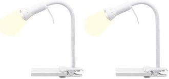 Brilliant dekorative Klemmleuchte - praktische Klammerlampe in wei&szlig; mit Flexarm ideal als Arbeits- oder Leselicht mit Schalter - aus Metall/Kunststoff - 34cm H&ouml;