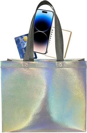 Generico Sac iris&eacute; arc-en- - Sac cadeau color&eacute; brillant r&eacute;fl&eacute;chissant avec poign&eacute;e robuste | Sac de rangement l&eacute;ger, id&eacute;al pour les cadeaux, Grand, Consulte la