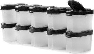 Tupperware Gew&uuml;rz-Zwerge 120 ml (10) schwarz Gew&uuml;rz Beh&auml;lter Gew&uuml;rzbeh&auml;lter klein