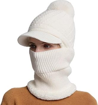 Generic Femmes Hiver Tricot&eacute; Chaud Chapeaux Laine Cap &Eacute;charpe Pull Int&eacute;gr&eacute; Cap Mignon Ext&eacute;rieur Oreille Chapeau Tricot&eacute; Chapeau Hiver Chapeaux de trappeur Hom