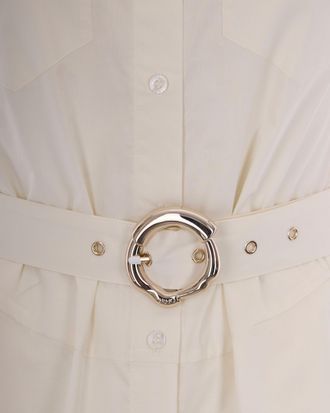 Liu Jo Poplin Chemisier with Adjustable Belt Dress - Beige