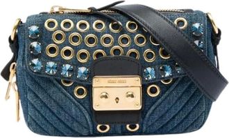 Miu Miu Pre-owned Biker Crossbody - Femme - Pre-owned - Bleu - Taille: ONE Size