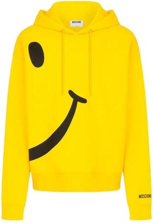 Moschino unisex, Sweatshirts et sweats &agrave; capuche, Jaune, Taille: M Smiley Cotton SweaT-shirt