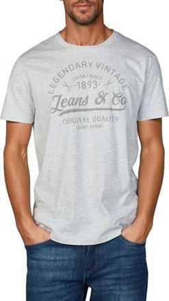 Riverso T-Shirt &agrave; col Rond pour Homme Rivleon Col en O T-Shirt &agrave; Manches Courtes T-Shirt imprim&eacute; Coupe Droite 100% Coton Vert Bleu Blanc Gris Rouge Orange S M