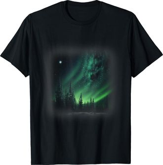 ESC Nordlichter Polarlichter Aurora Borealis im Wald T-Shirt