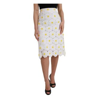 Dolce & Gabbana Wei&szlig;e Blumen Bleistiftrock - - Skirts - Damen - Wei&szlig; - XS