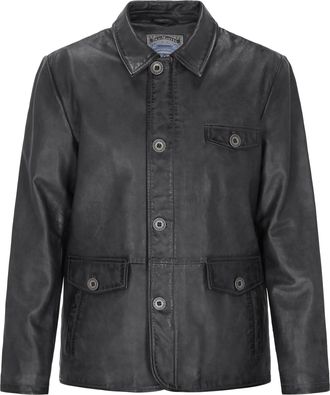 Dreimaster Dreimaster Lederjacke M&auml;nner grau