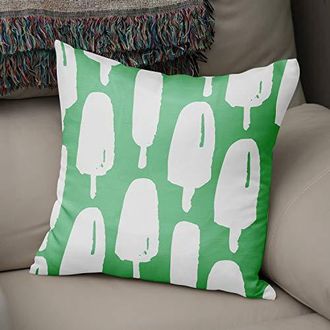 Bonamaison Le Jardin du Lin Kissen Zierkissenbezug Kissenbezug, Benzin Grün & Weiß Dekoration, Weich Bequem, Für Zuhause Autos Büro Sofa Wohnzimmer Couch Schlafz