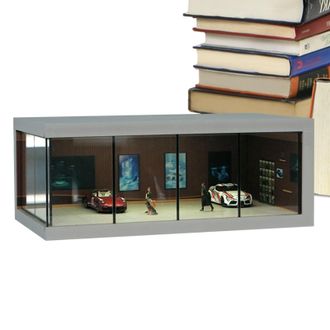 Generic Model Car Case zur Anzeige - 26,5 x 10,5 x 15 cm Hochklar, Basis aus robustem PVC, Beleuchtung mit dekorativen Details auf der Stra&szlig;e | stapelbares Sh