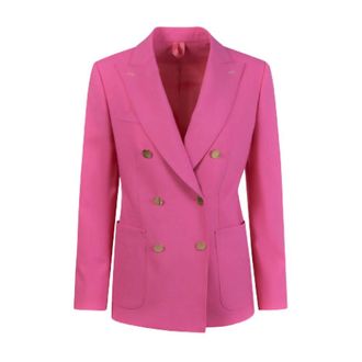 Max Mara Wollmischung Tailored Jacke - - Jackets - Damen - Rosa - L