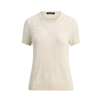 Ralph Lauren Pull-over &agrave; manches courtes Eyelah - Femme - Pulls - Beige - Taille: 40 FR