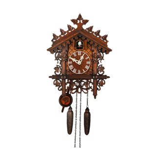 Baoblaze H&ouml;lzerne Retro Kuckucksuhr Wanduhren Bauernhausuhr Windchime, Haus