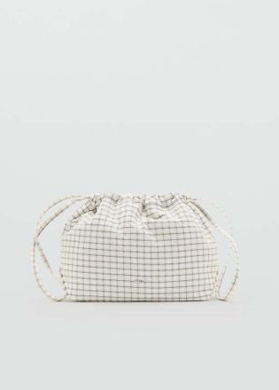 Mango Trousse de toilette &agrave; carreaux en coton &eacute;cru - Femme - Taille unique - MANGO