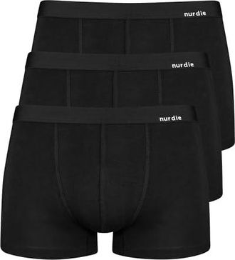 Nur Die 3er Pack Boxer Bambus Bamboo Weich Atmungsaktiv Flexibel Unterhosen Elastischer Gummibund Boxershorts Herren Cale&ccedil;on Boxeur, Noir, M Hommes